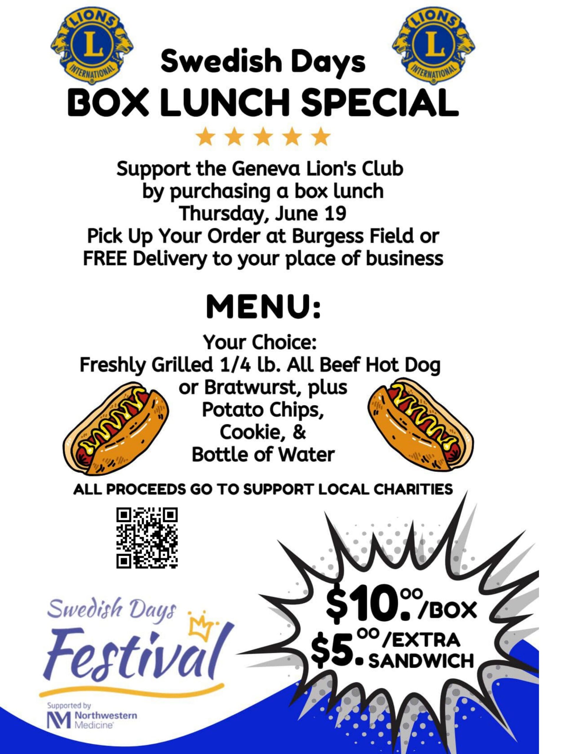 Swedish Days Box Lunch Special - Geneva Lion's Club